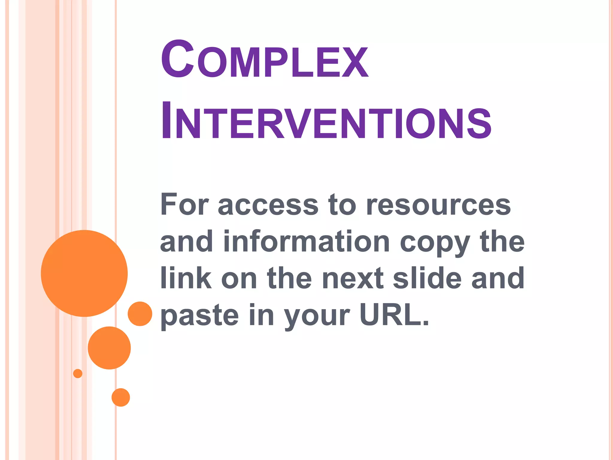 Complex interventions | PPTX