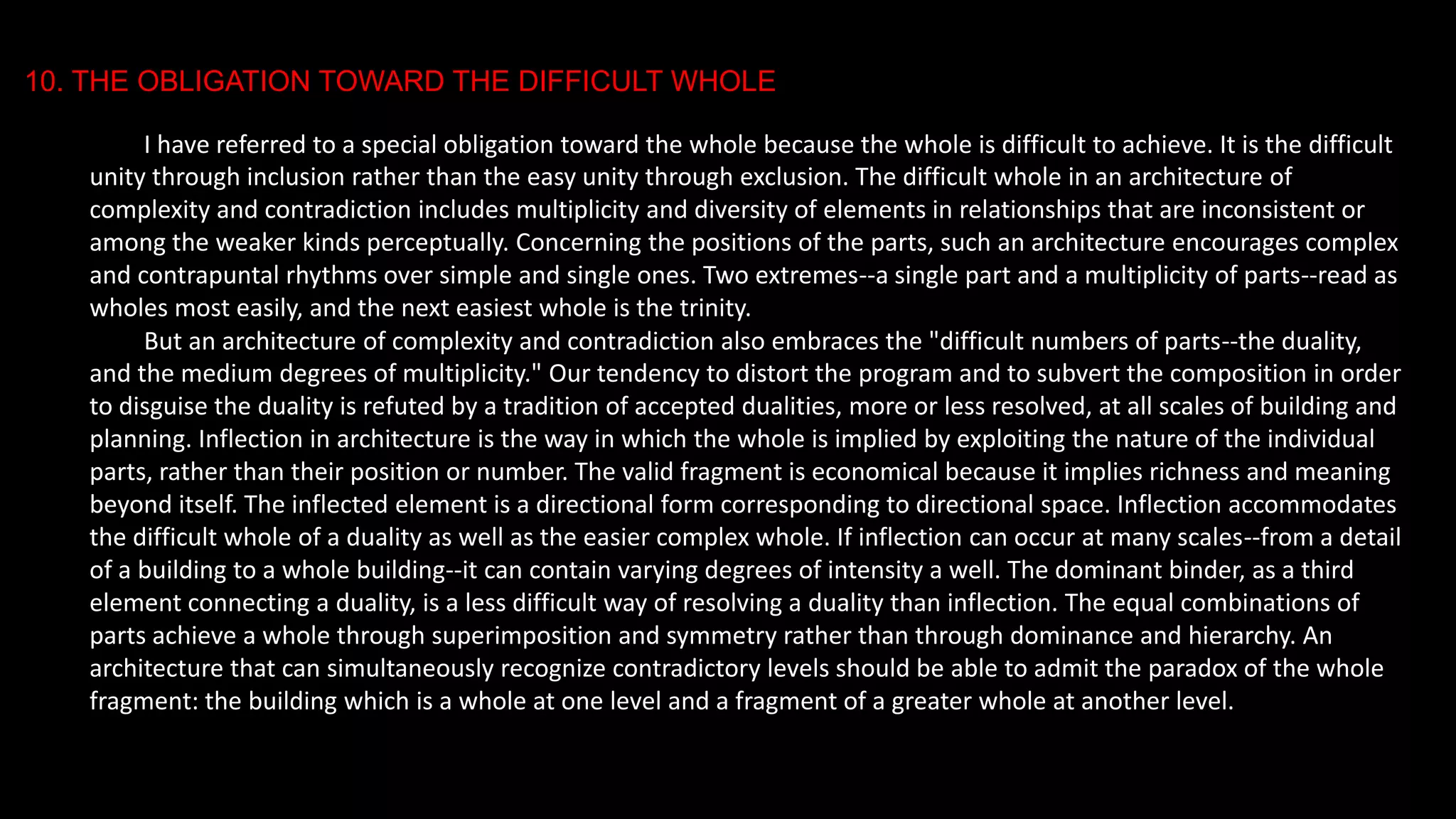 Complexity and contradiction in architecture by Robert venturi | PPT