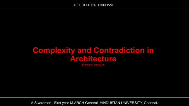 Complexity and contradiction in architecture by Robert venturi | PPT | Houses | Real Estate