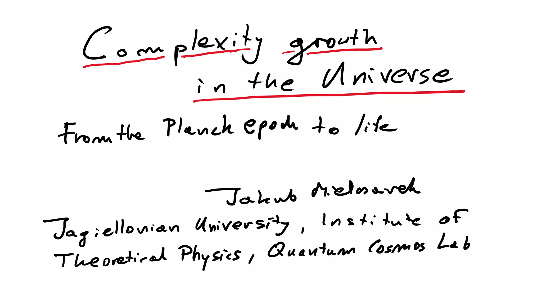 Complexity growth in the Universe | PPT