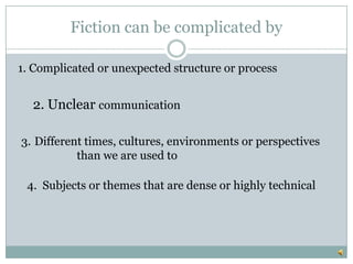 Complexity in fiction | PPTX