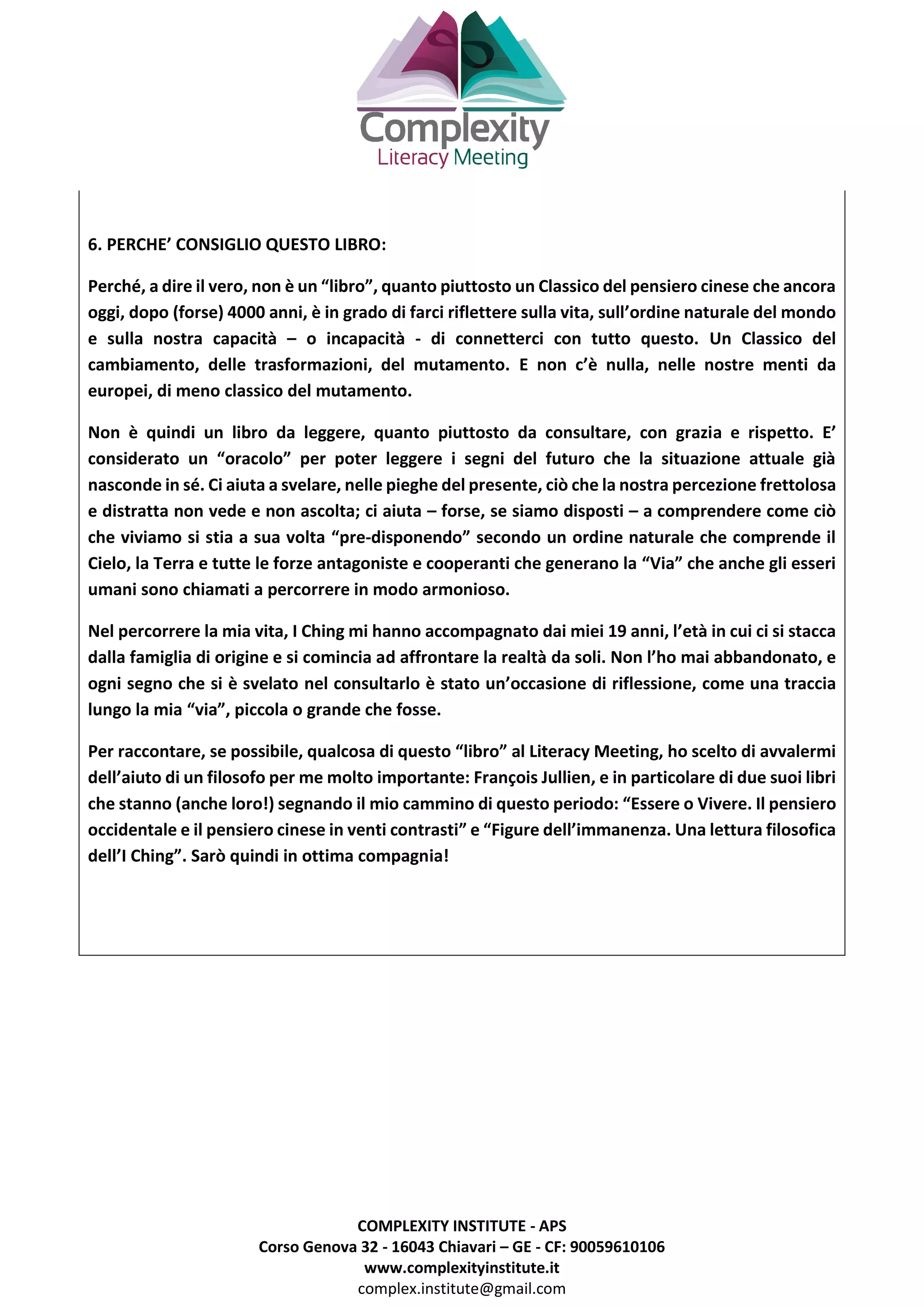 Complexity Literacy Meeting 2023 - Libro consigliato da Marinella De ...