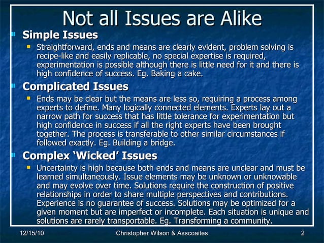 Complexity, risk and collaboration | PPT