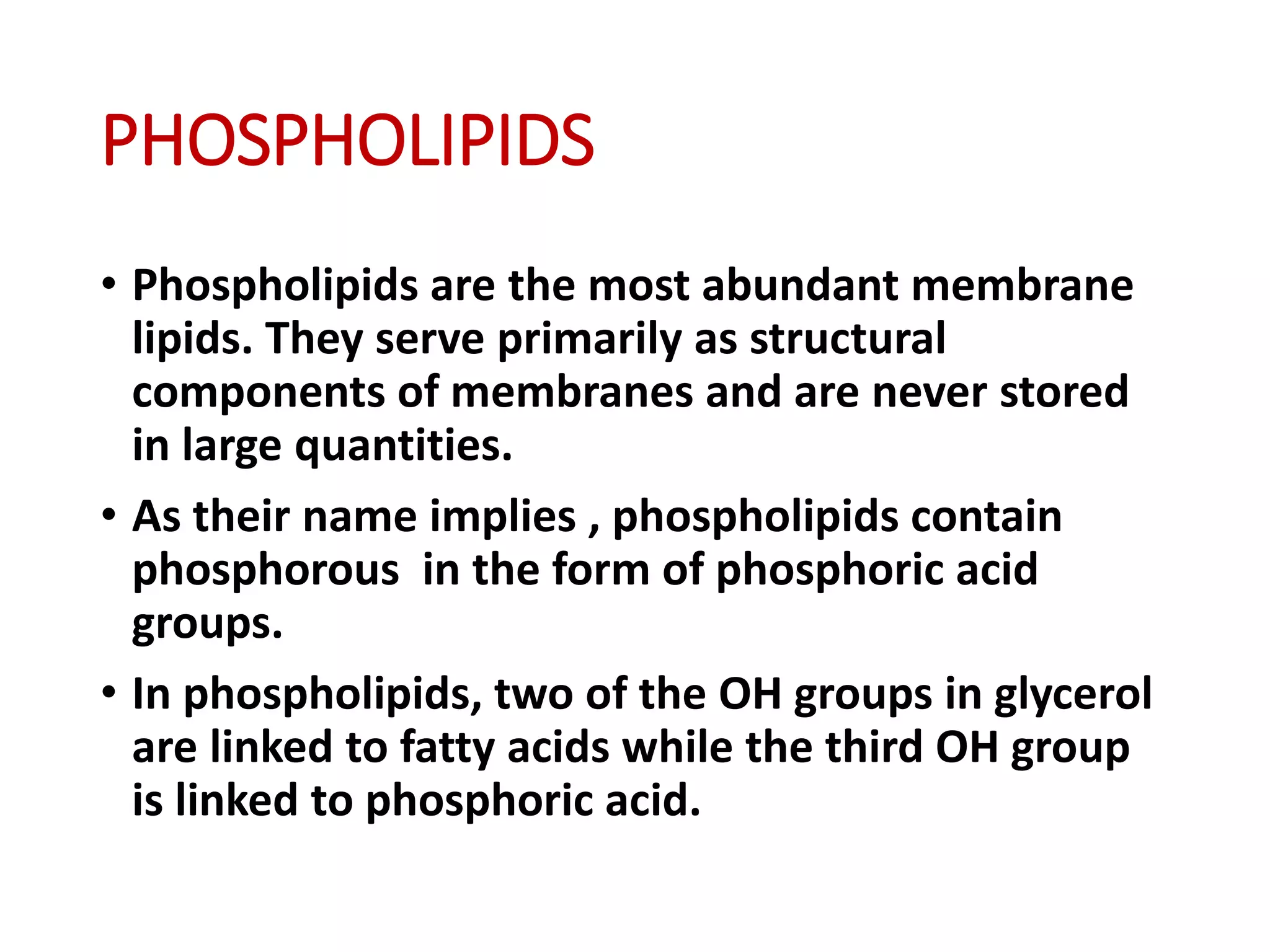 Complex lipids (phosholipid) structure & function | PPTX