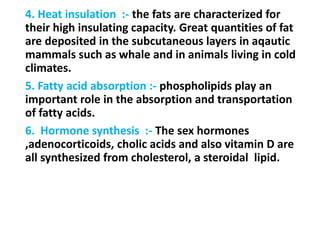 Complex lipids (phosholipid) structure & function | PPTX