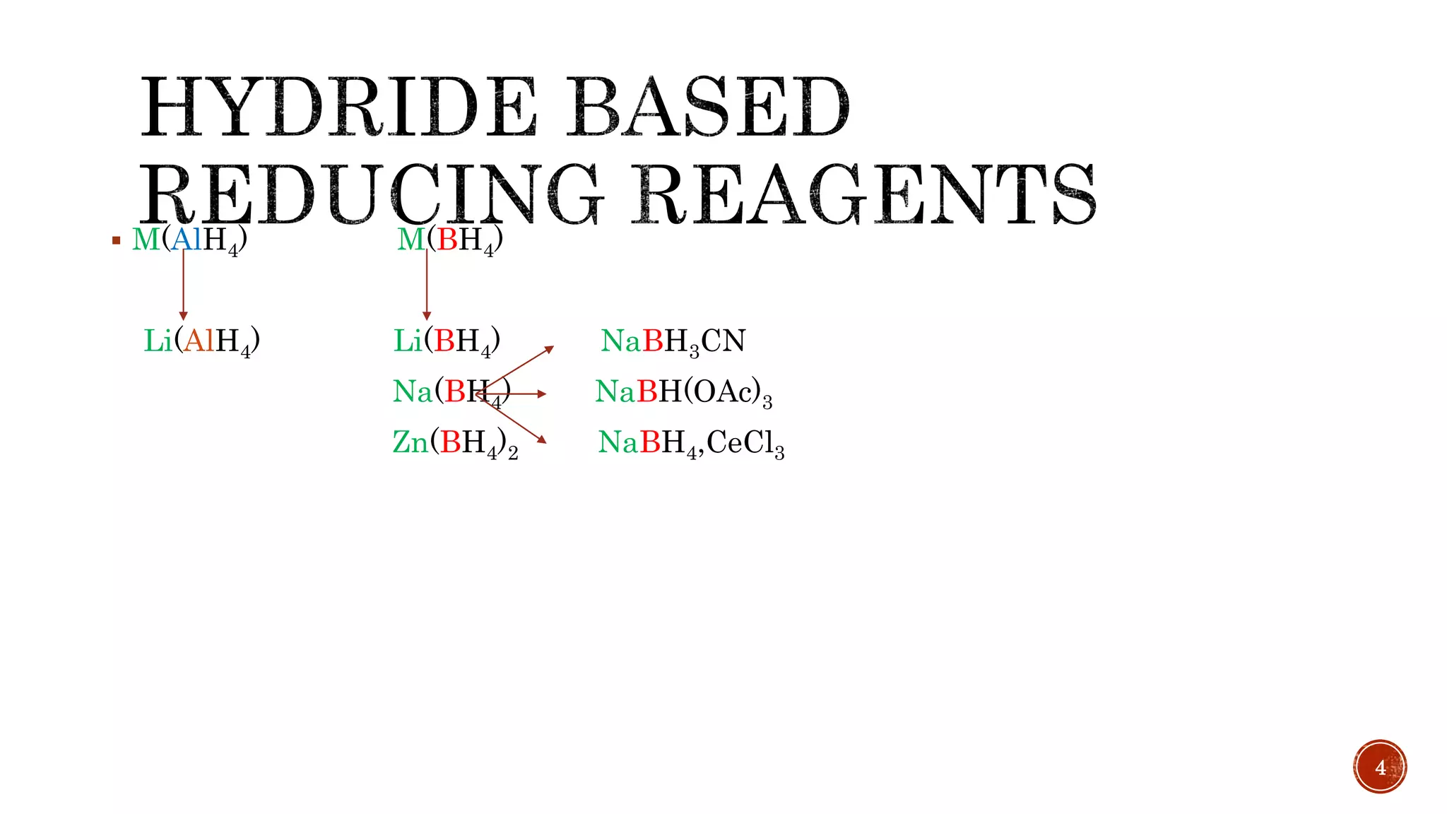 Complex metal hydrides and selectrides | PPTX