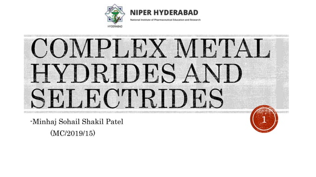 Complex metal hydrides and selectrides | PPTX | Chemistry | Science