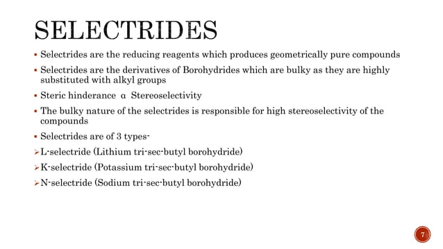 Complex metal hydrides and selectrides | PPTX | Chemistry | Science
