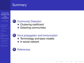 Complex networks: community detection and virus propagation | PPT