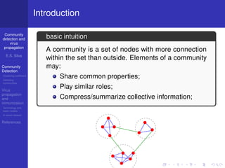 Complex networks: community detection and virus propagation | PPT