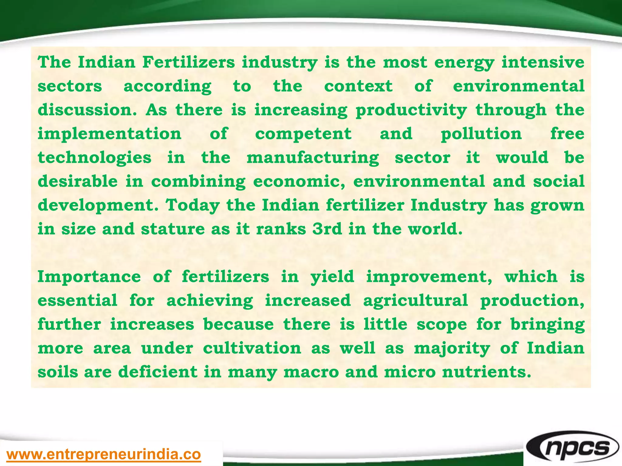 Complex NPK Fertilizer Manufacturing Plant, Detailed Project Report ...