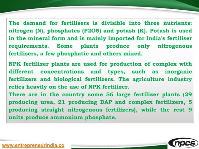 Complex NPK Fertilizer Manufacturing Plant, Detailed Project Report ...
