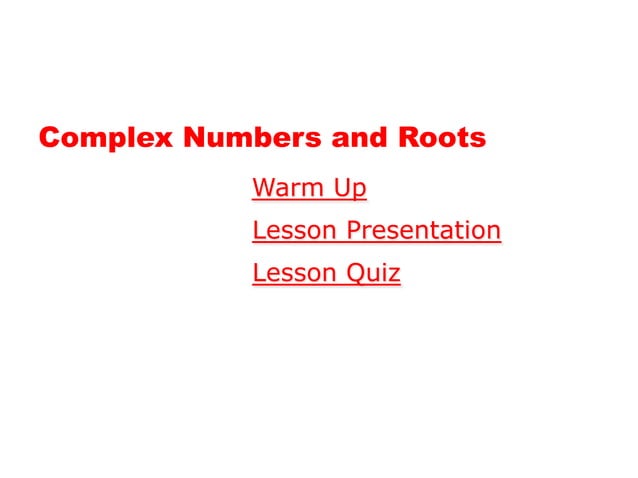Complex numbers | PPTX | Physics | Science