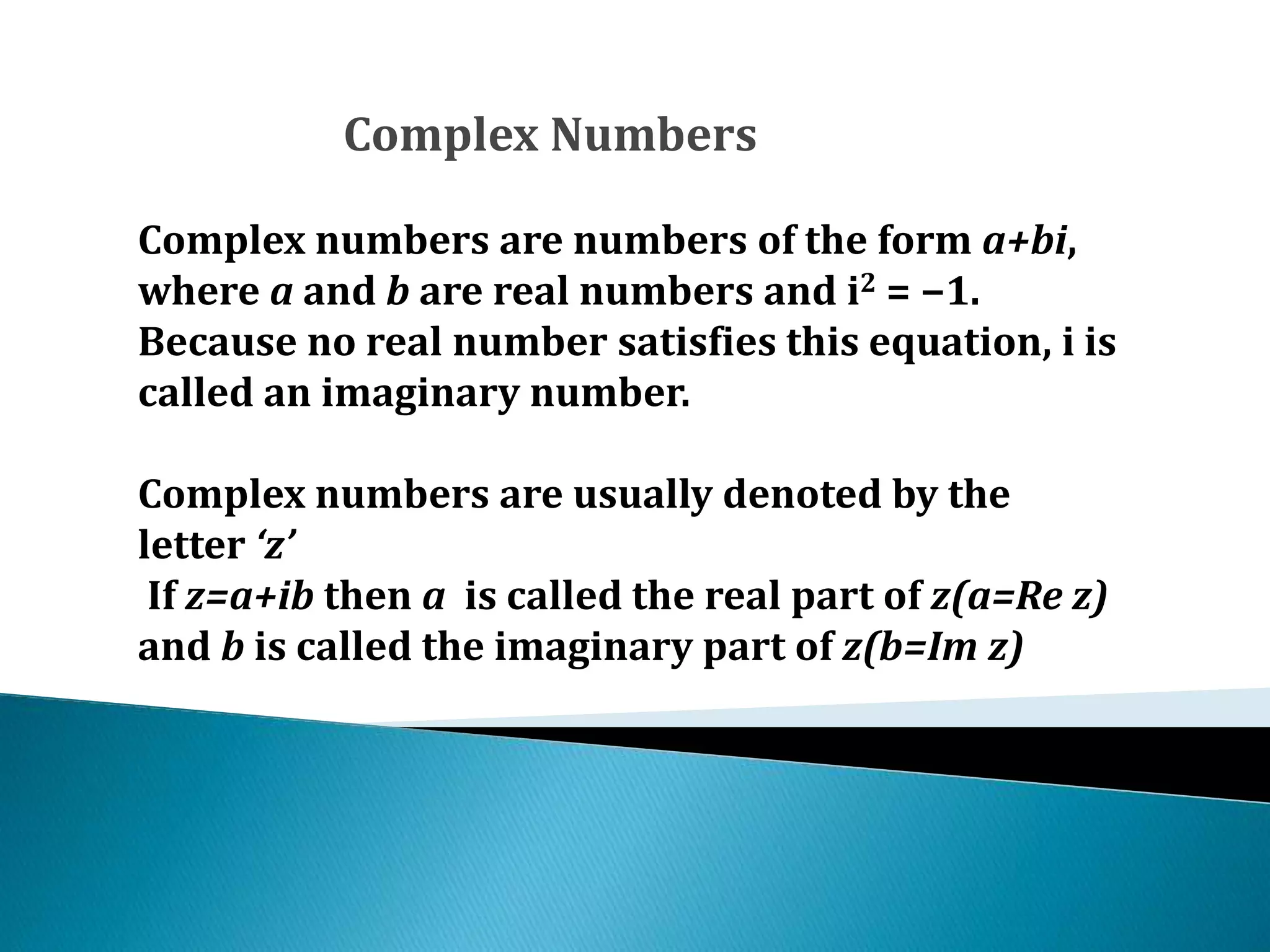 Complex numbers | PPT
