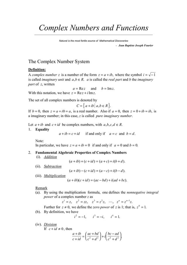 complex numbers and functions.PDF