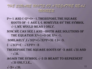 Complex numbers and quadratic equations | PPTX