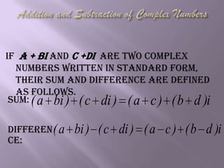 Complex numbers and quadratic equations | PPTX