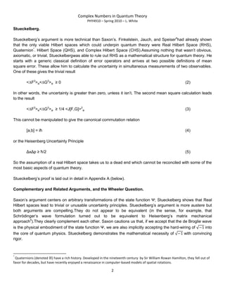Complex Numbers in Quantum Theory | PDF
