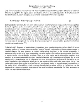 Complex Numbers in Quantum Theory | PDF