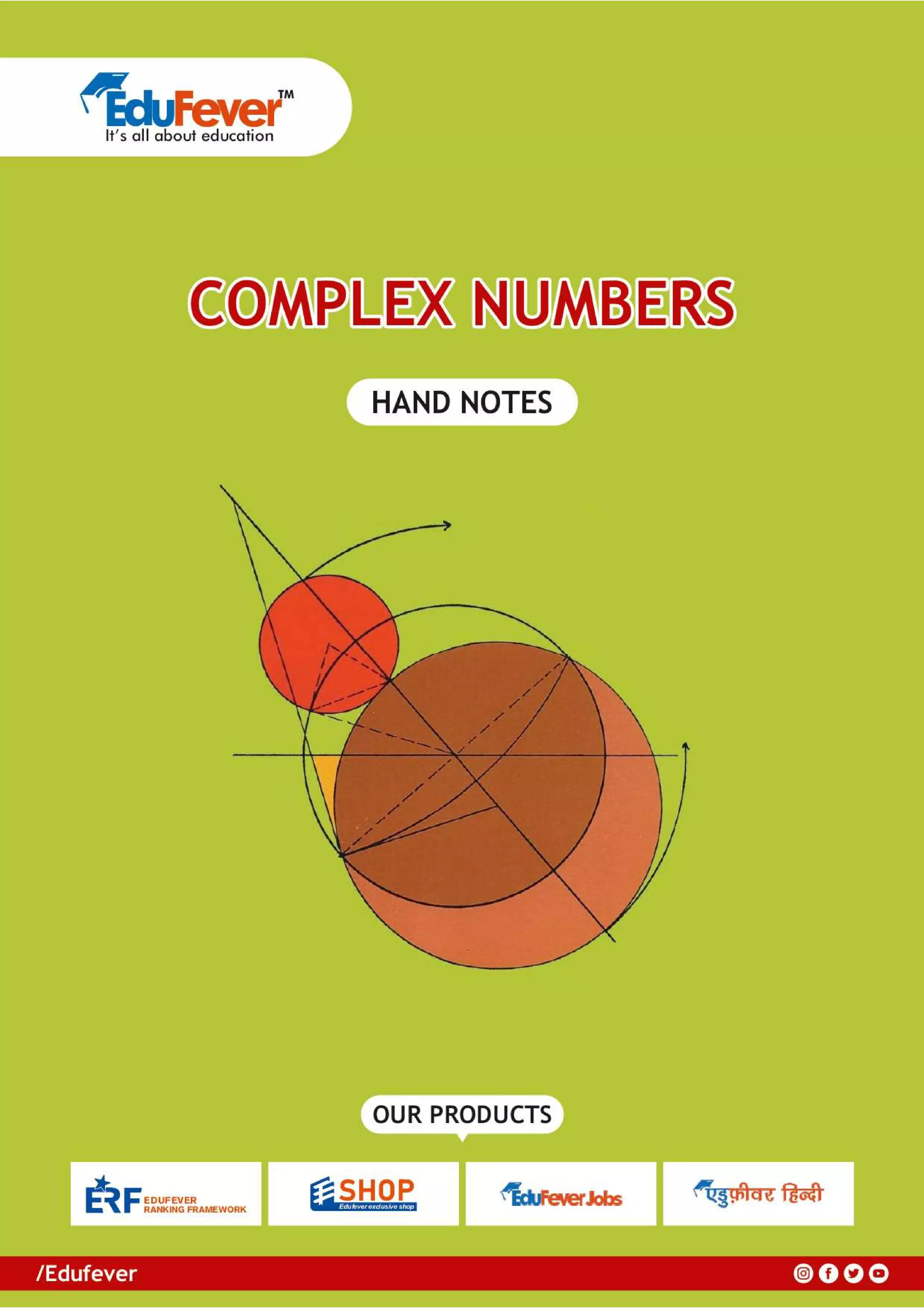 Complex Numbers - Mathematics Handwritten Notes | PDF
