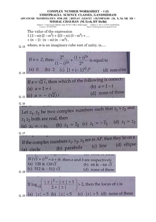 Complex number worksheet 2 (i) | PDF