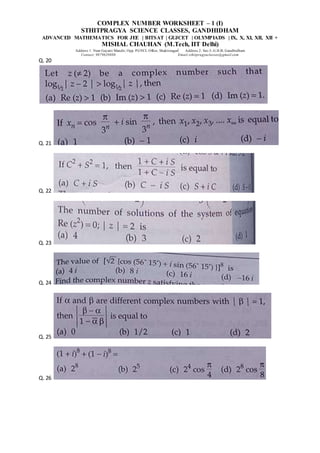 Complex number worksheet 2 (i) | PDF