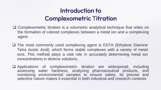 Complexometric Titration B.Pharm 1st Semester, Estimation of Calcium ...
