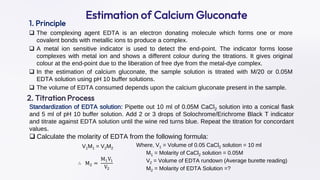Complexometric Titration B.Pharm 1st Semester, Estimation of Calcium ...