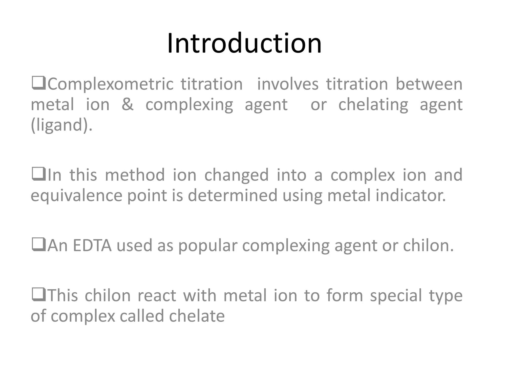complexometric titration for b.pharm students | PPTX