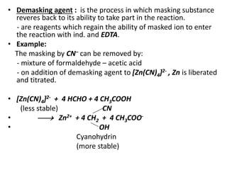 complexometric titration for b.pharm students | PPTX
