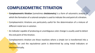 COMPLEXOMETRIC TITRATION.pptx | Chemistry | Science