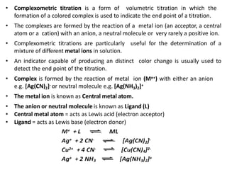 complexometric titration, pharmaceutical analysis | PPTX | Chemistry ...
