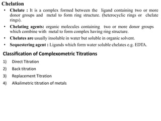 complexometric titration, pharmaceutical analysis | PPTX | Chemistry ...