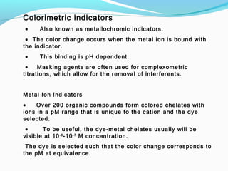 Complexometric titrations | PPT | Chemistry | Science