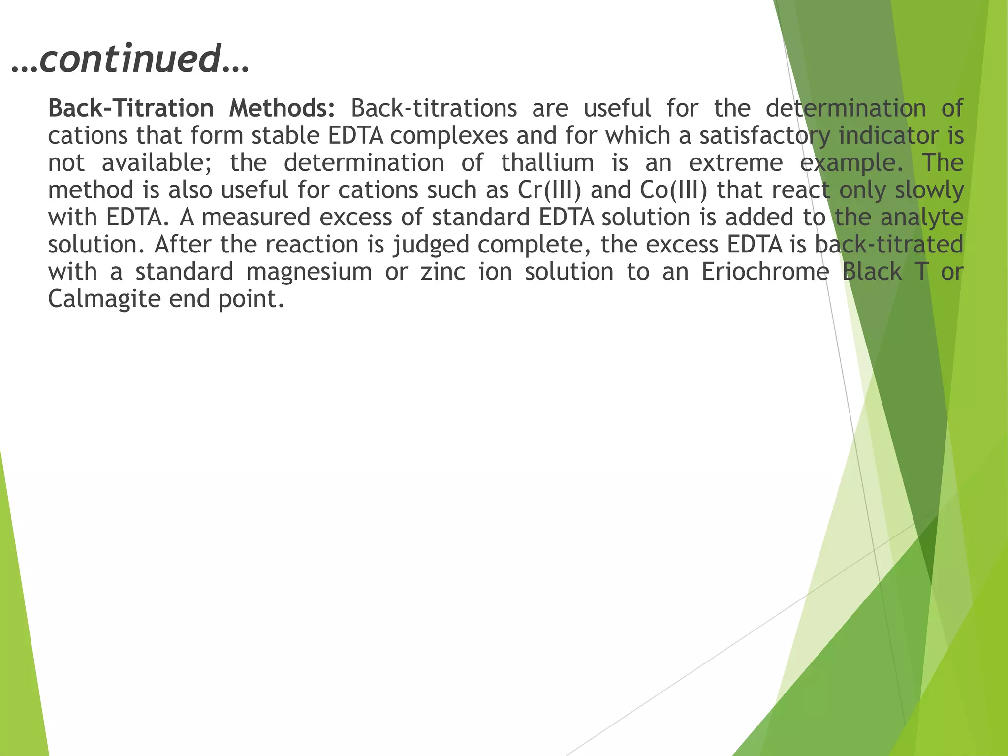 Complexometric titrations- Pharmaceutical Analysis | PPT