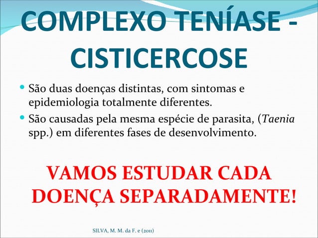 Complexo teníase cisticercose | PPT