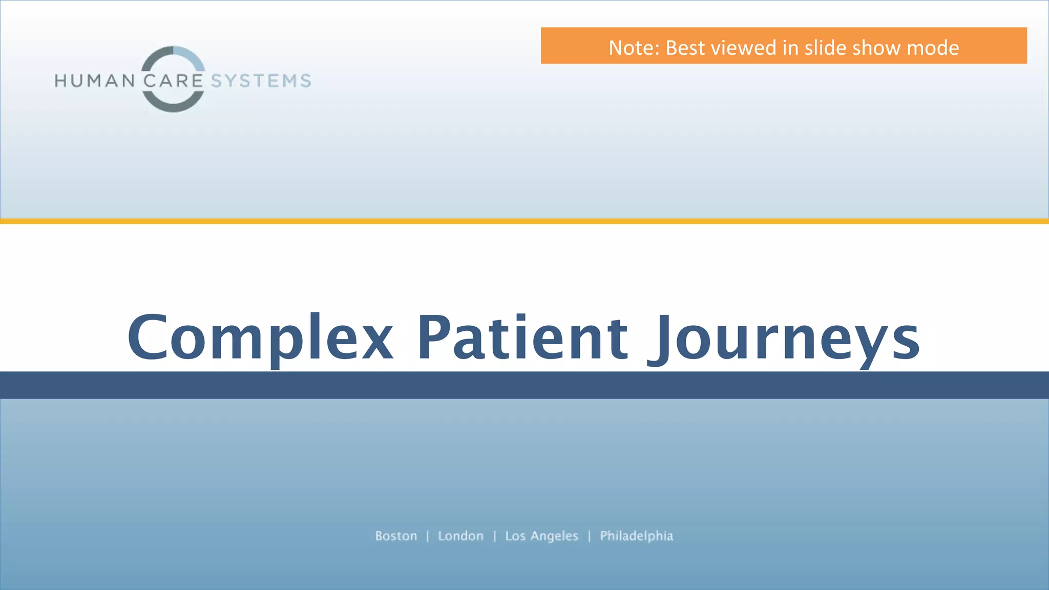 Complex Patient Journeys | PPT