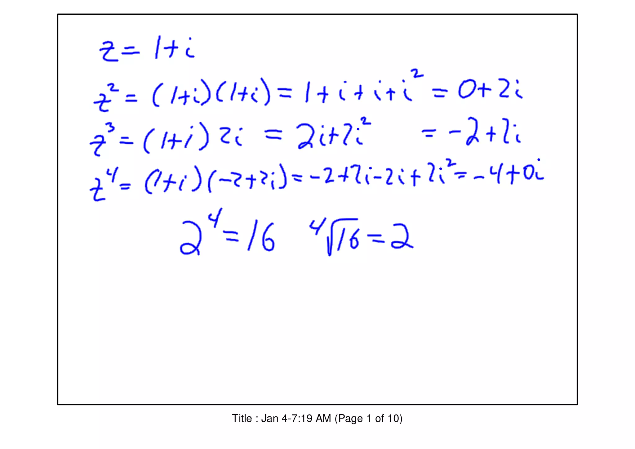 preCalculus: Complex Powers | PPT