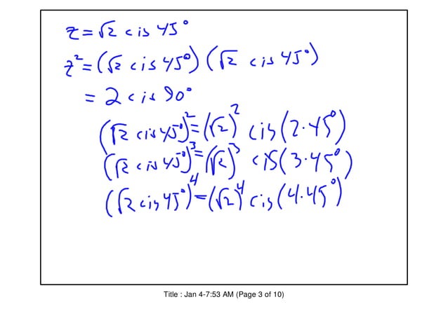 preCalculus: Complex Powers | PDF