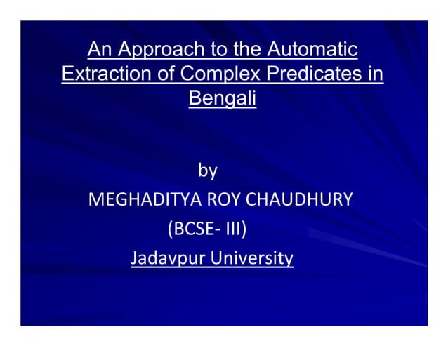 Complex predicate meghaditya | PDF Complex predicate meghaditya | PDF