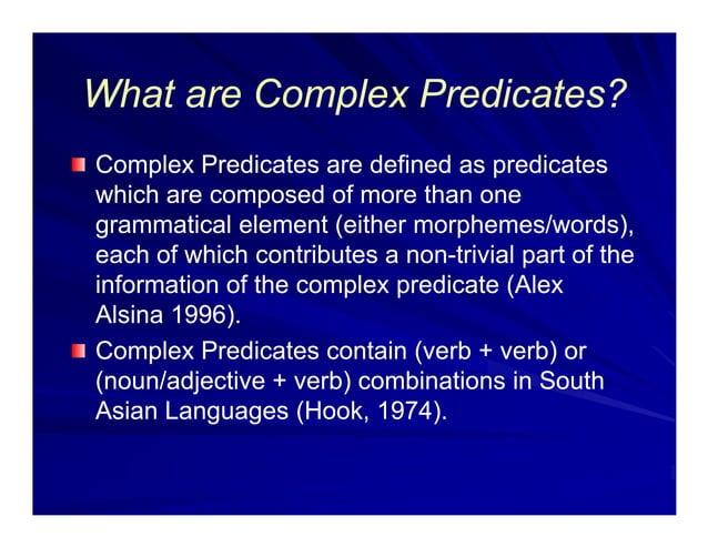 Complex predicate meghaditya | PDF Complex predicate meghaditya | PDF