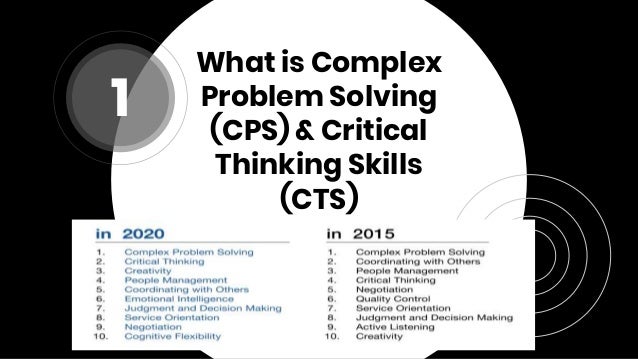 Complex problem solving skills & critical thinking