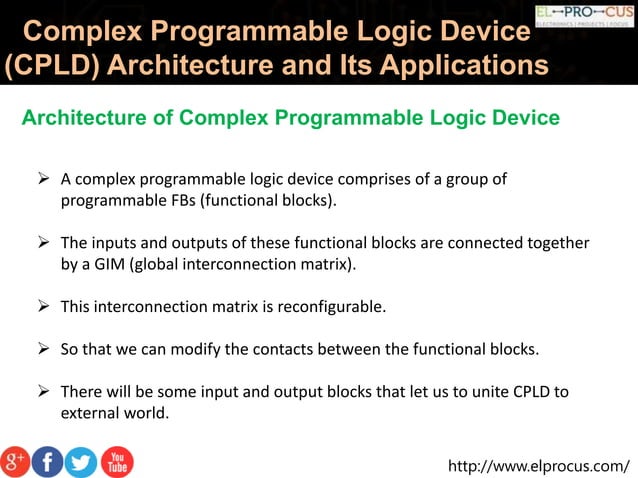 Complex Programmable Logic Device (CPLD) Architecture and Its Applications | PPTX