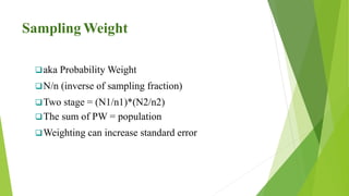 COMPLEX RANDOM SAMPLING DESIGNS.pptx | Science
