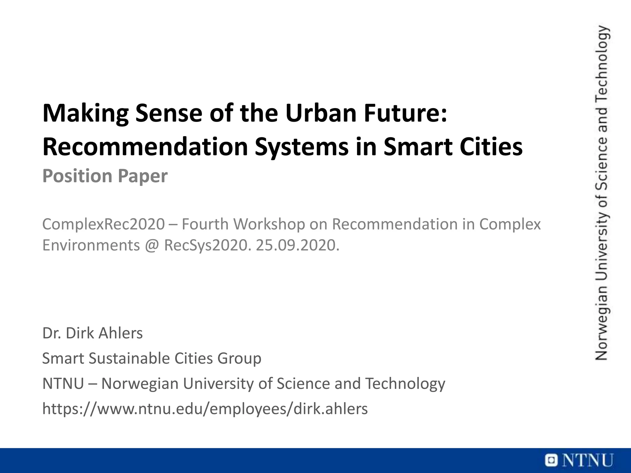 Making Sense of the Urban Future: Recommendation Systems in Smart ...
