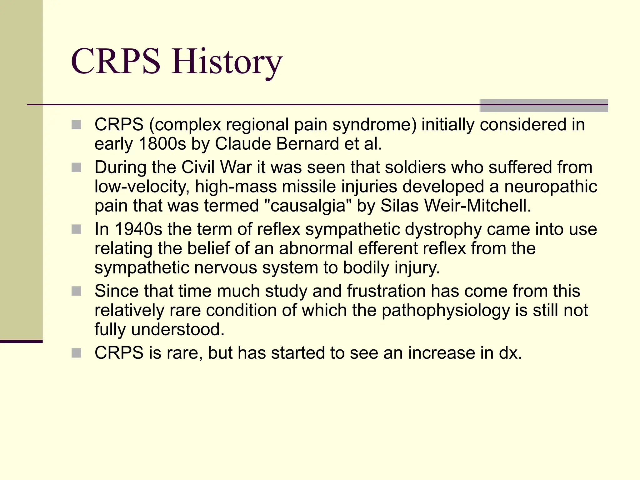 Complex Regional Pain Syndrome.ppt education | PPT