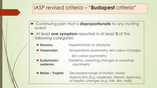 Complex regional pain syndrome - dr. Ramani | PPTX