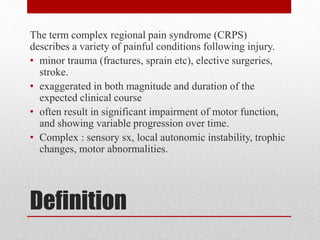 Complex regional pain syndrome Petrus Iitula | PPT
