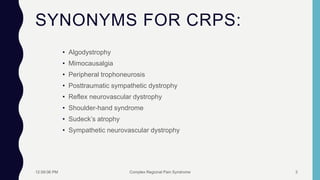 Complex regional pain syndrome | PPTX