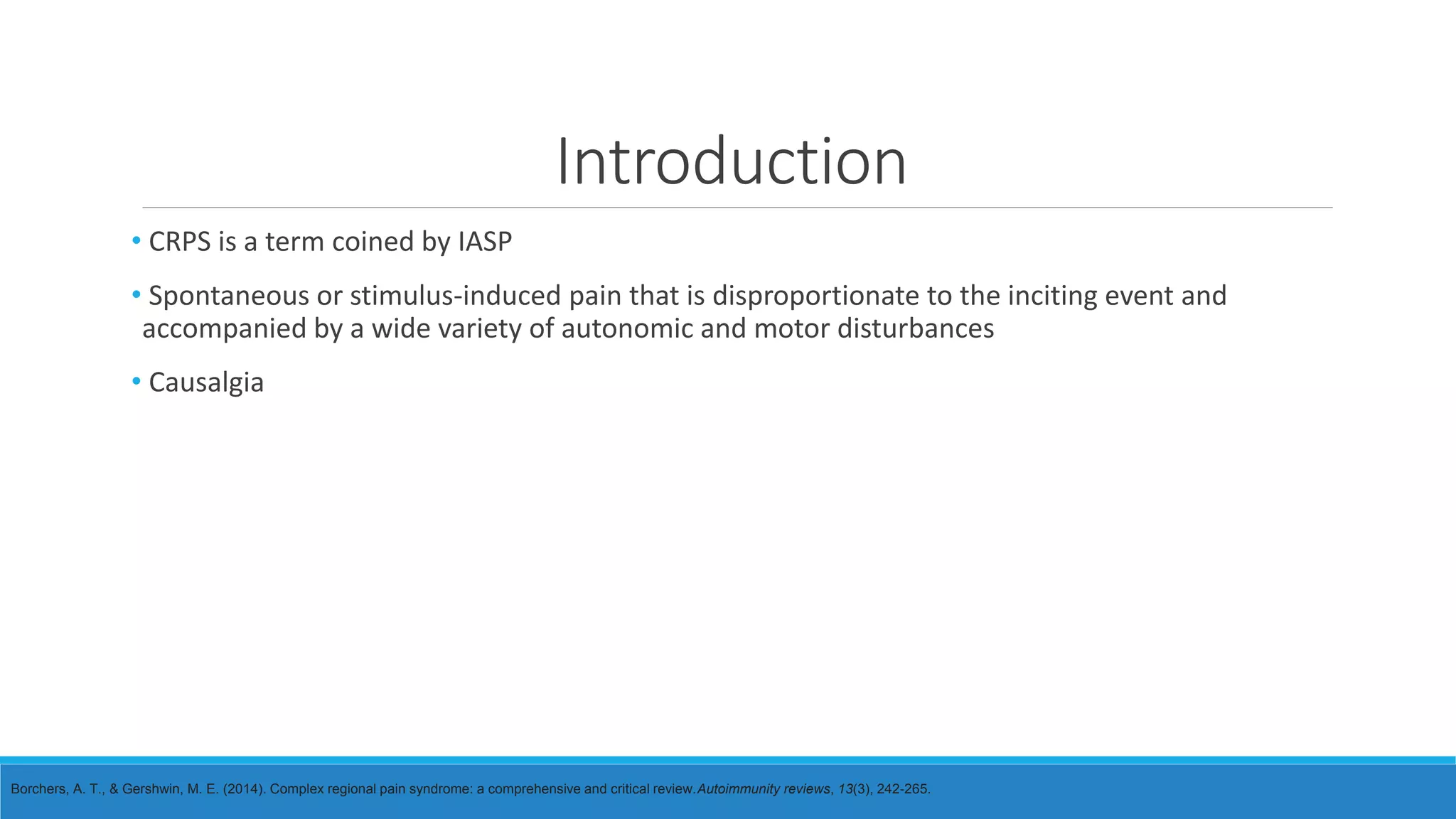 Complex Regional Pain Syndrome | PPTX